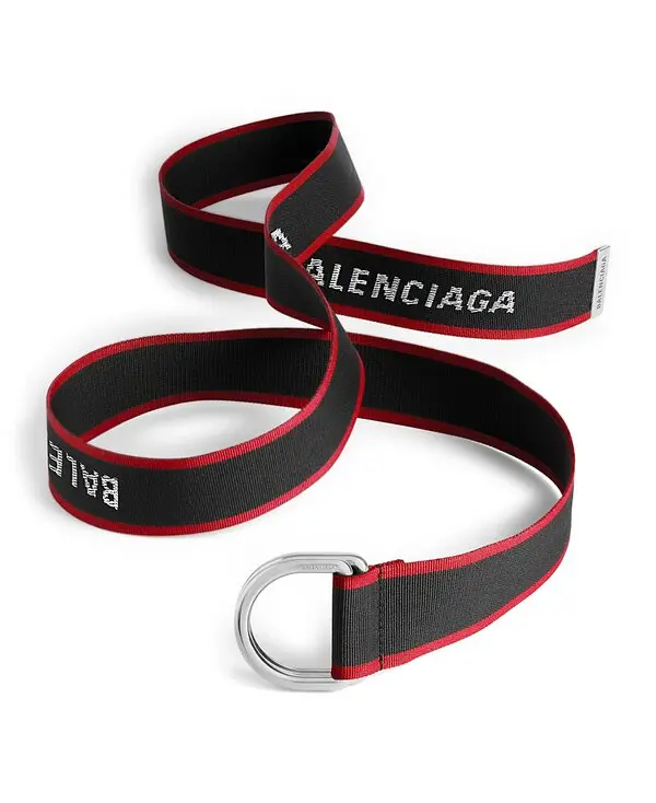 Balenciaga D-ring Belt - Black/red