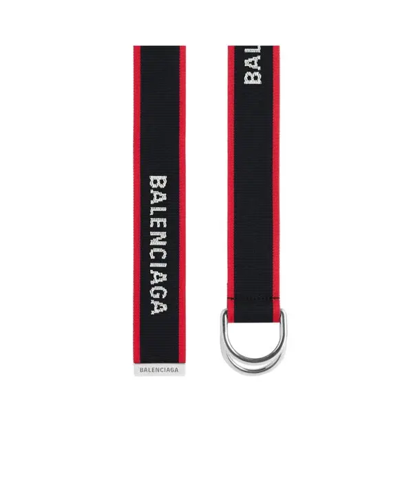 Balenciaga D-ring Belt - Black/red
