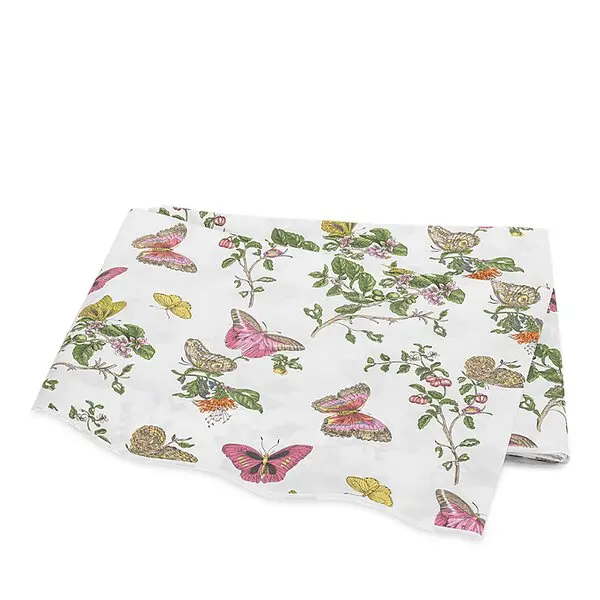 MATOUK Baudin Butterfly Percale Flat Sheet, Full/queen - Pink