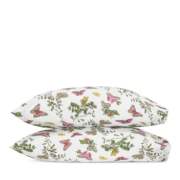 MATOUK Baudin Butterfly Pillowcase Pair, Standard - Pink