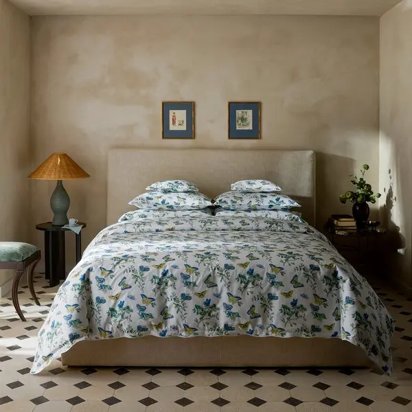 MATOUK Baudin Butterfly Pillowcase Pair, Standard - Prussian Blue
