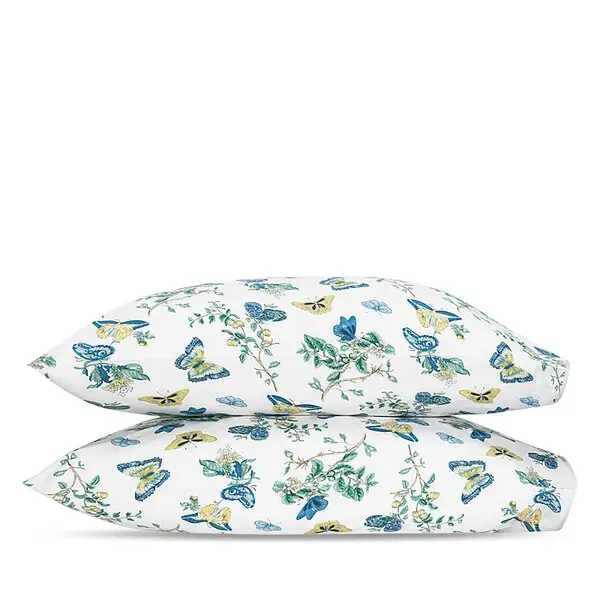 MATOUK Baudin Butterfly Pillowcase Pair, King - Prussian Blue