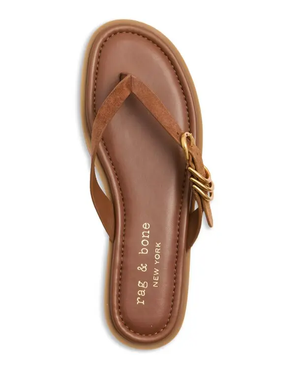 Rag & Bone Gia Thong Sandals - Umber Suede