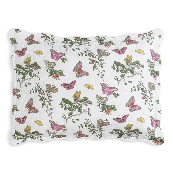 MATOUK Baudin Butterfly Quilted Standard Sham - Pink