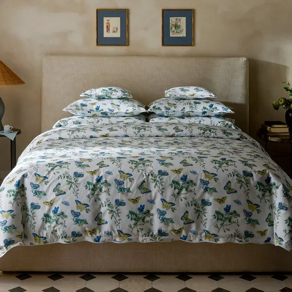 MATOUK Baudin Butterfly Quilted Standard Sham - Prussian Blue