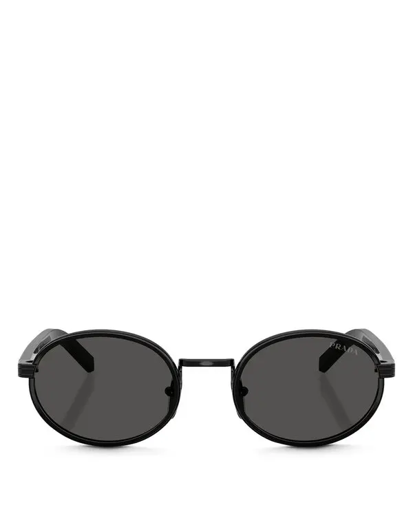 Prada Pr B56s Oval Sunglasses - Black