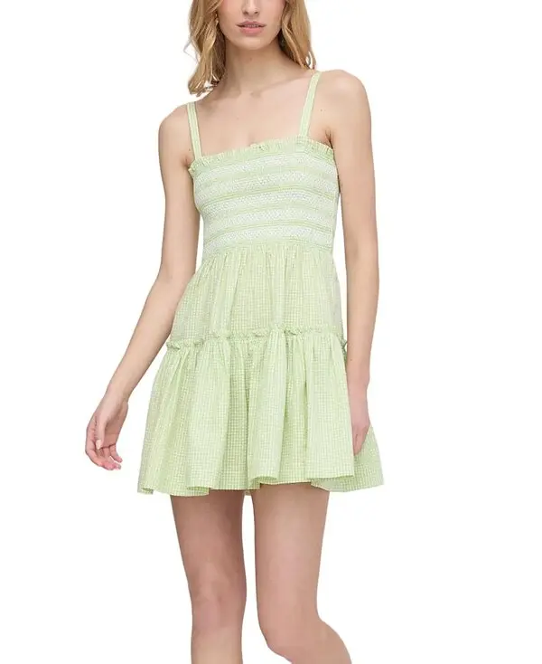 Hill House Home The Seraphina Mini Nap Dress - Lime Gingham