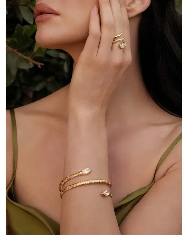 Ettika Marquise Coiled Bangle Bracelet