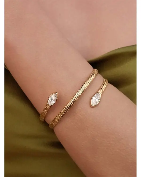 Ettika Marquise Coiled Bangle Bracelet
