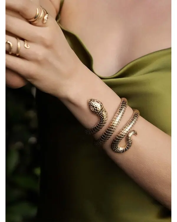 Ettika Serpentina Coiled Snake Cuff Bracelet