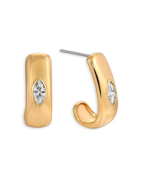Ettika Marquise Crystal Hoop Earrings - Gold