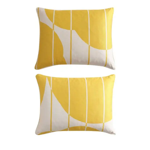Marimekko Vesi Unikko Cotton Sateen Floral Duvet Cover Set - Calendula Yellow