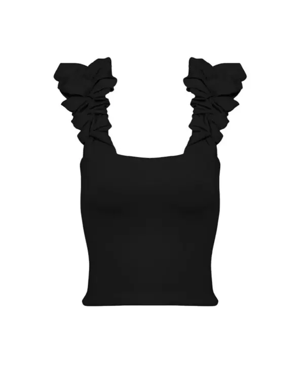 PORT DE BRAS Scrunchie Tank - Black