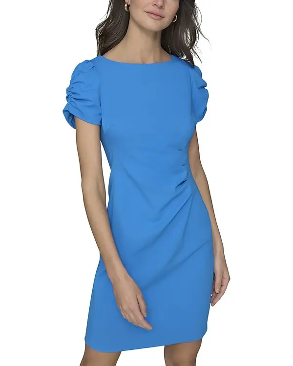 Karl Lagerfeld Paris Ruched Sleeve Sheath Dress - French Blue