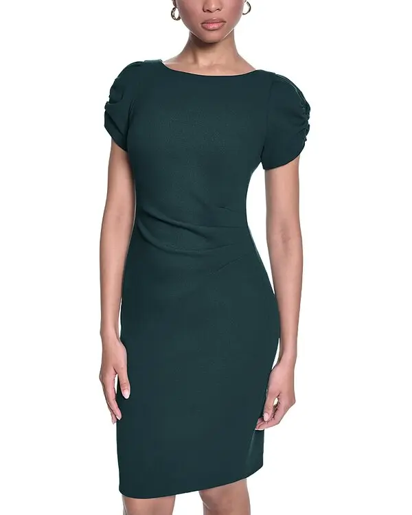 Karl Lagerfeld Paris Sheath Dress With Ruched Sleeves - Malachite