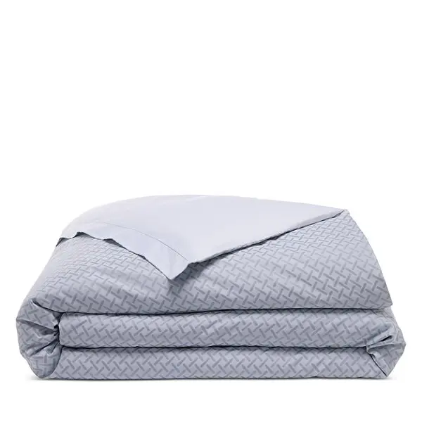 AMALIA HOME COLLECTION Luso Silk & Cotton Duvet Cover, King - White/silver