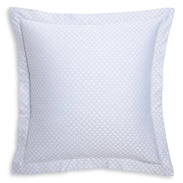 AMALIA HOME COLLECTION Luso Silk Blend Sham, Euro - White/silver