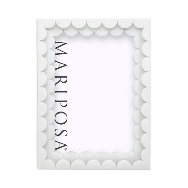 MARIPOSA Acrylic Double Scallop Frame, 5 X 7 - White