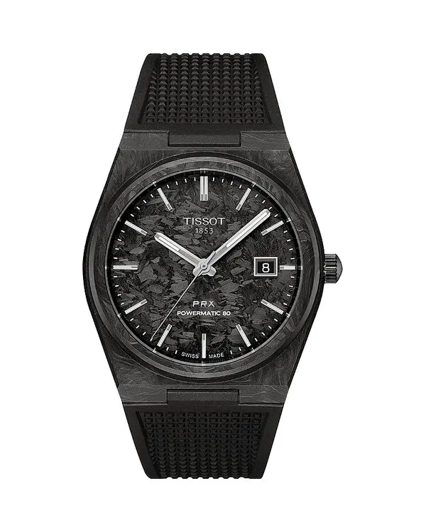 TISSOT 41mm Powermatic 80 Watch - Black/black