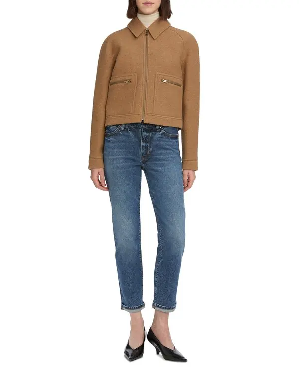 FRAME The Borrowed High-rise Ankle Jeans - Nebula