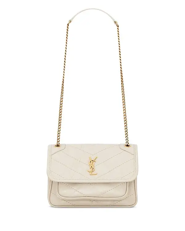 Saint Laurent Niki In Vintage Leather - White