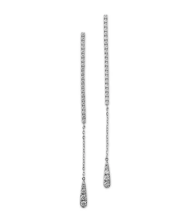 Bloomingdale'S Diamond Linear Drop Earrings In 14k Gold - White