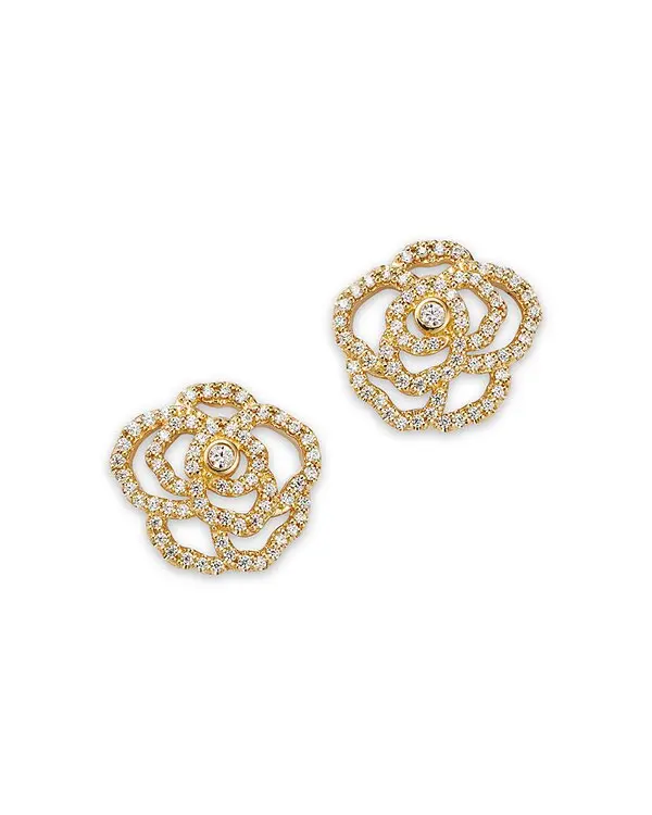 Bloomingdale'S Diamond Flower Earrings, 0.50 Tcw - Gold