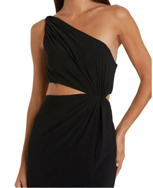 Mac Duggal Ieena One-shoulder Jersey Gown - Black