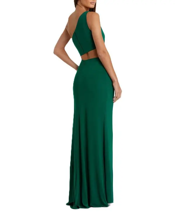 Mac Duggal Ieena One-shoulder Jersey Gown - Emerald