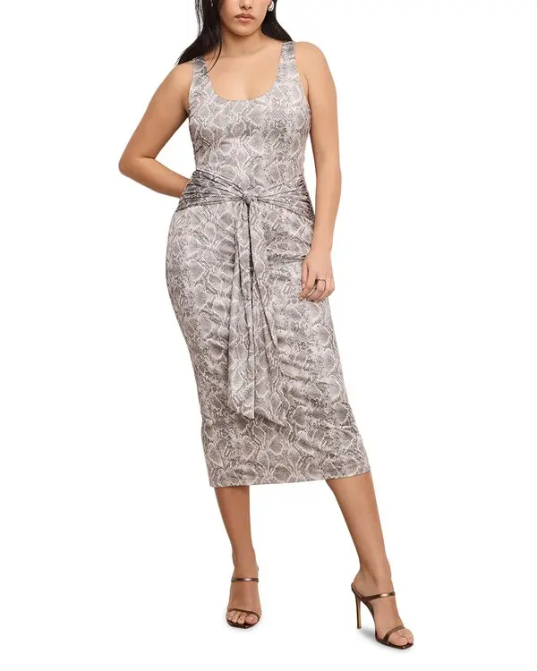 Good American Slinky Jersey Tie Waist Dress In Ssp - 76% Off | Editorialist