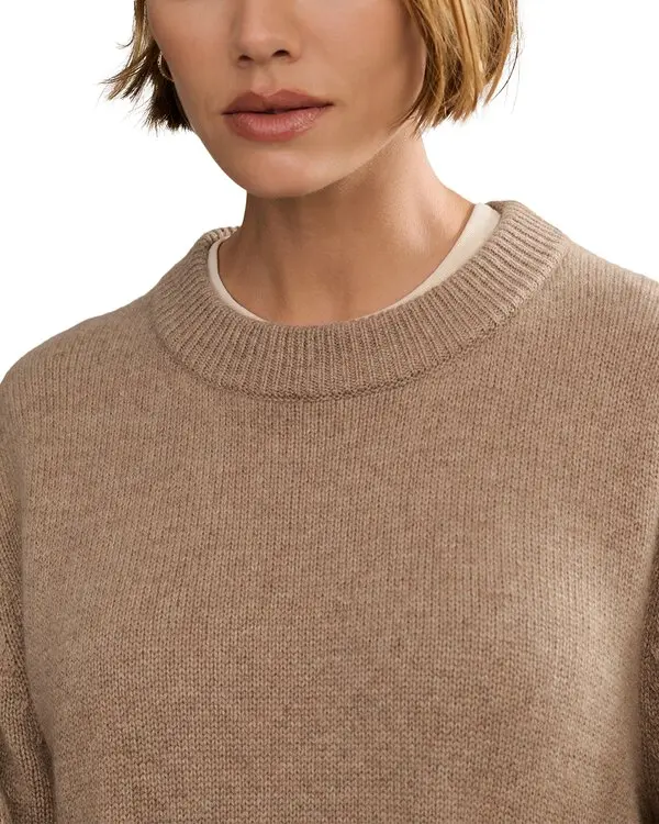 Jenni Kayne Oversized Cashmere Crewneck Pullover - Undyed Stone