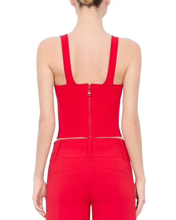 Alice + Olivia Sariah Corset Tank Top - Bright Ruby