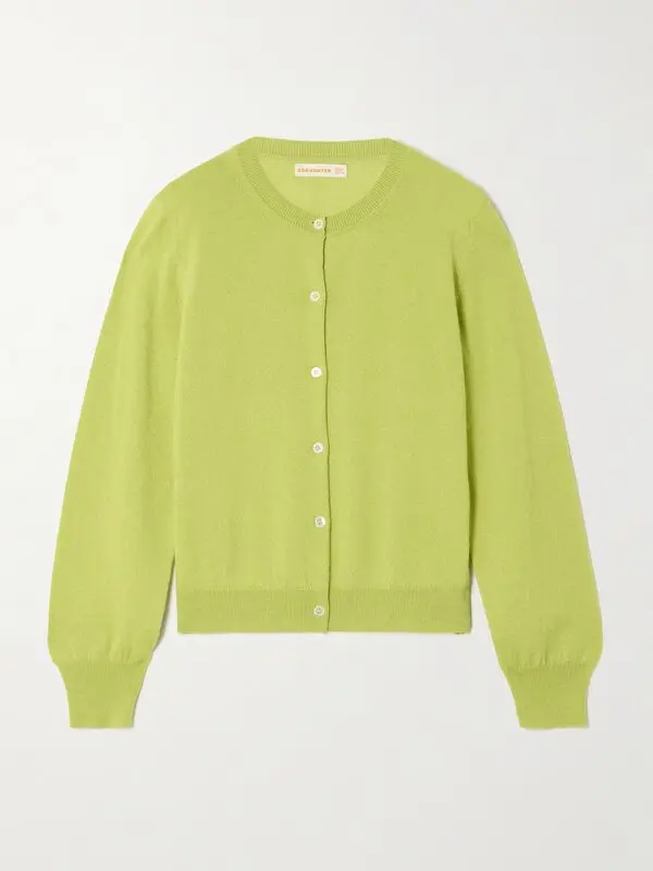 Daughter Enya Cashmere And Cotton-blend Cardigan - Green