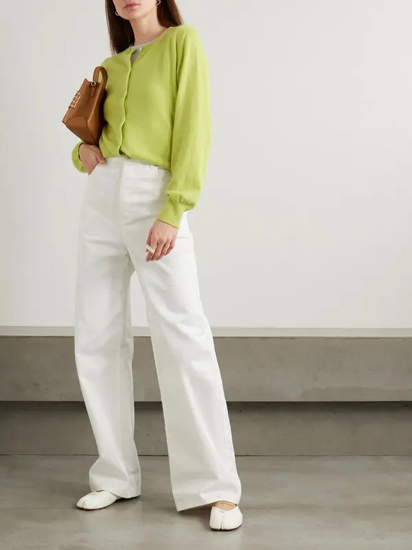 Daughter Enya Cashmere And Cotton-blend Cardigan - Green