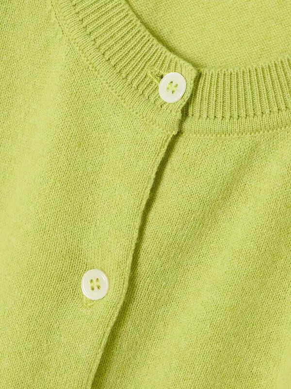 Daughter Enya Cashmere And Cotton-blend Cardigan - Green