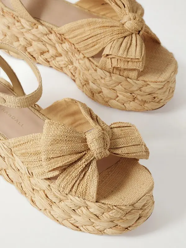 LOEFFLER RANDALL Gaby Raffia Platform Sandals