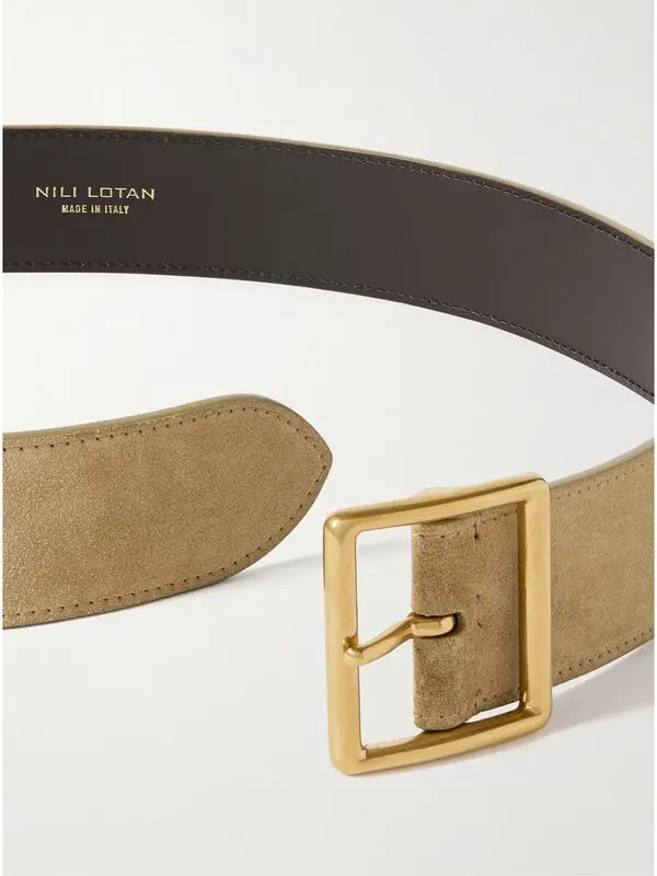 NILI LOTAN Marcela Suede Belt - Neutrals