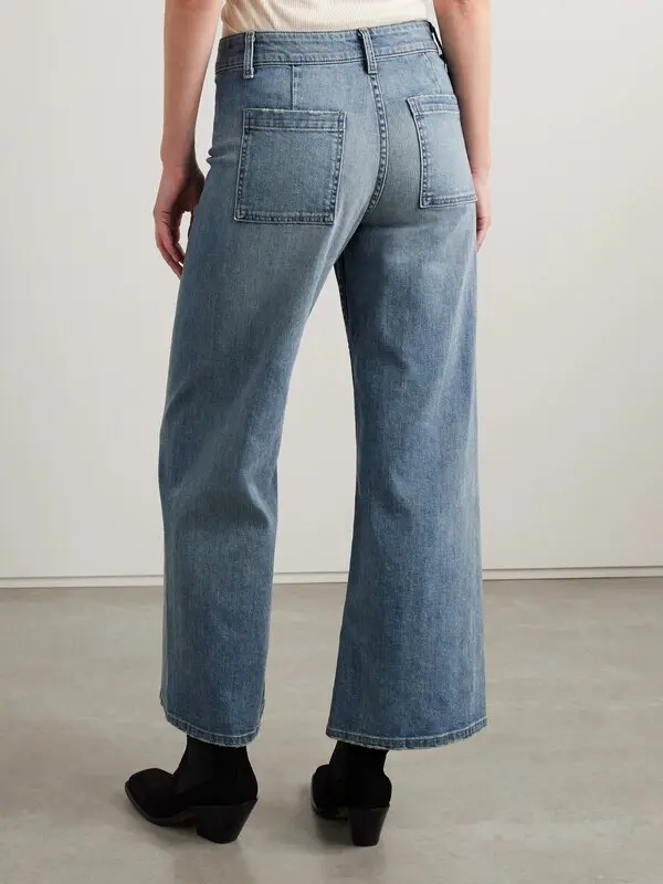 NILI LOTAN Megan Distressed Wide-leg Jeans
