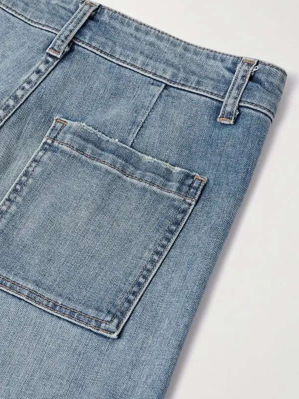 NILI LOTAN Megan Distressed Wide-leg Jeans