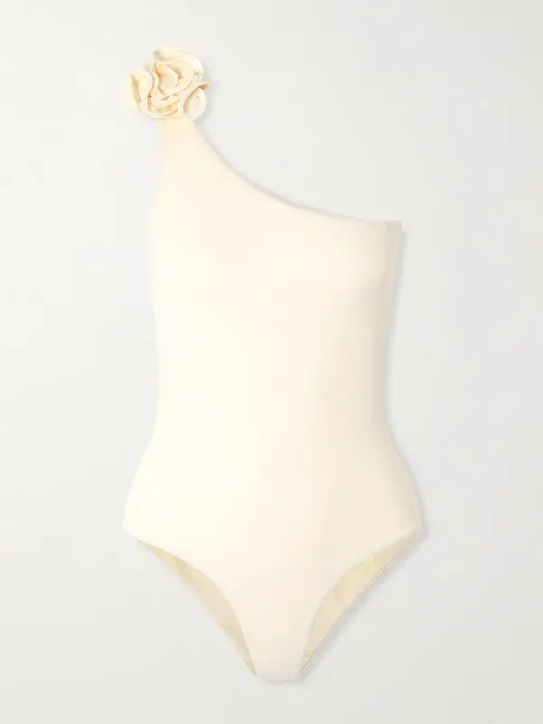 Magda Butrym Embellished One-shoulder Swimsuit - Neutrals