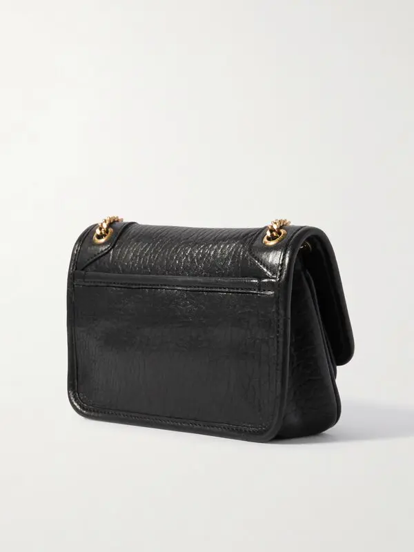 Saint Laurent Niki Mini Crinkled-leather Shoulder Bag