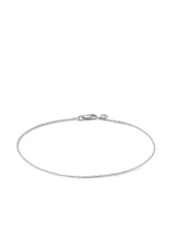 Monica Vinader 14k White Gold Super Fine Chain Bracelet - Silver