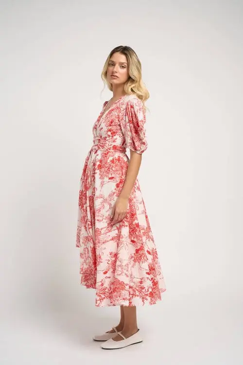 GUADALUPE DESIGN Monica Printed Midi Dress