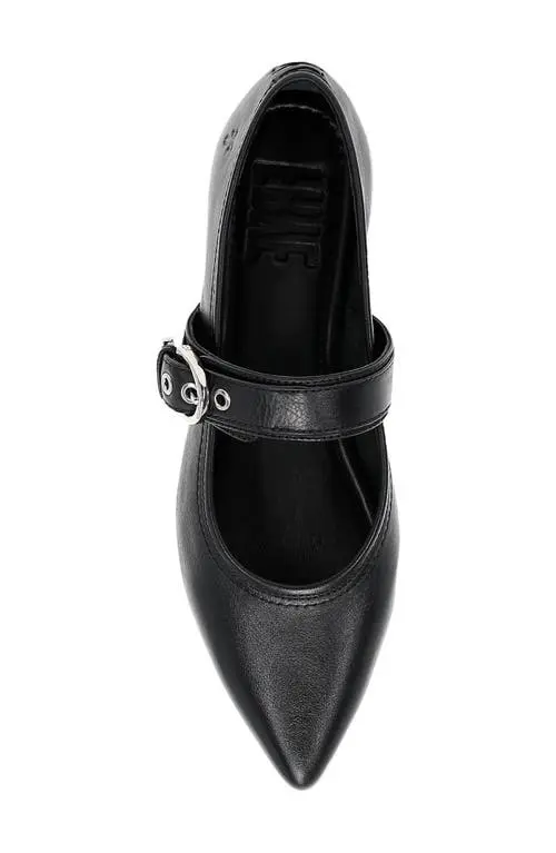 THE FRYE COMPANY Heather Pointed Toe Mary Jane Flat - Black