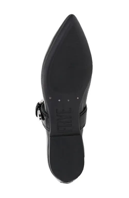 THE FRYE COMPANY Heather Pointed Toe Mary Jane Flat - Black
