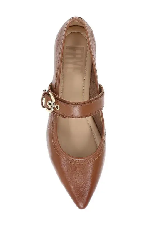 THE FRYE COMPANY Heather Pointed Toe Mary Jane Flat - Dark Latte