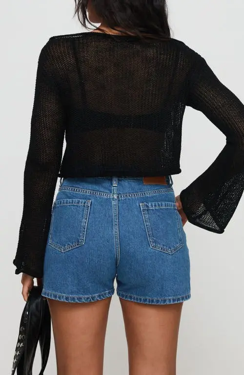 Princess Polly Cafe Pari Crop Sweater - Black