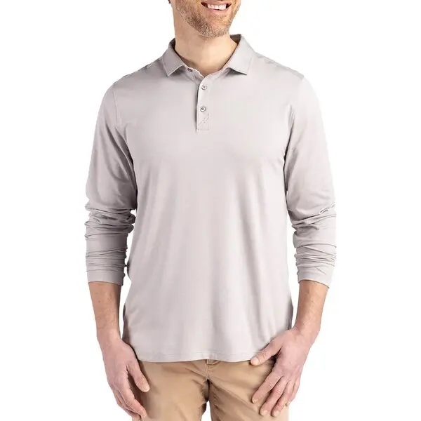 Cutter & Buck Coastline Epic Comfort Long Sleeve Polo - Concrete