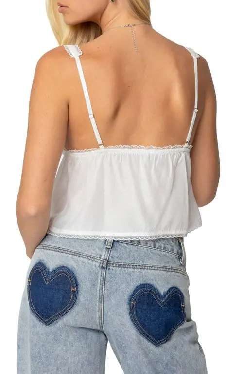 EDIKTED Andea Babydoll Tank - White
