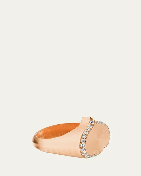 KAMAL Eye Adore Diamond Signet Ring - Rose Gold